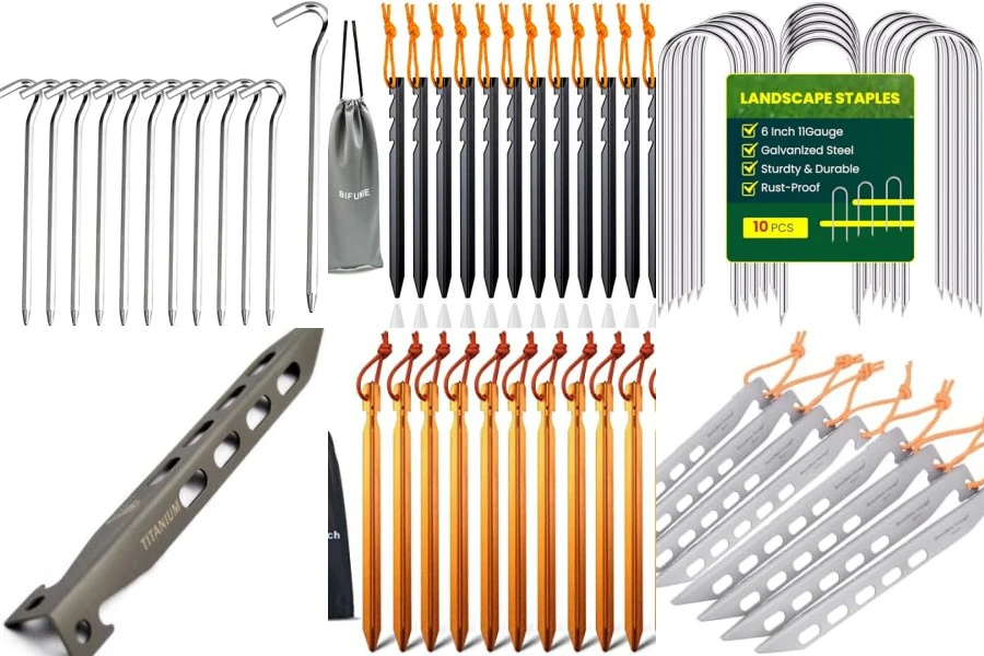 Heavy-Duty V-Shaped Tent Stakes (5-Pack)